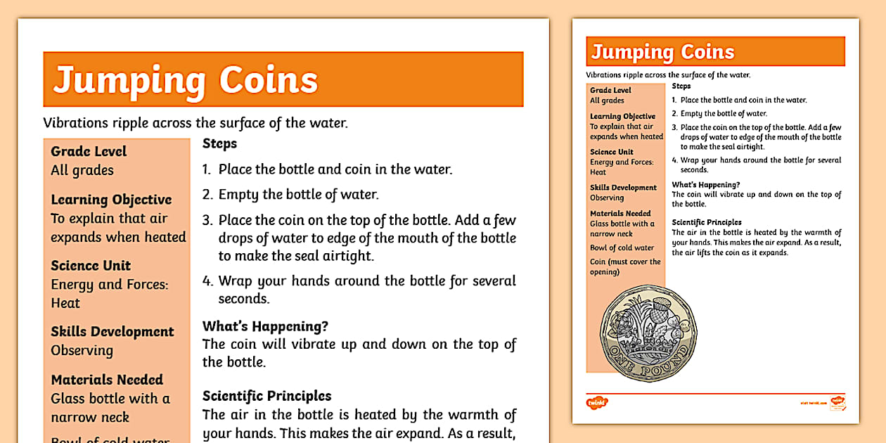 Jumping Coins Science Experiment (teacher made) - Twinkl