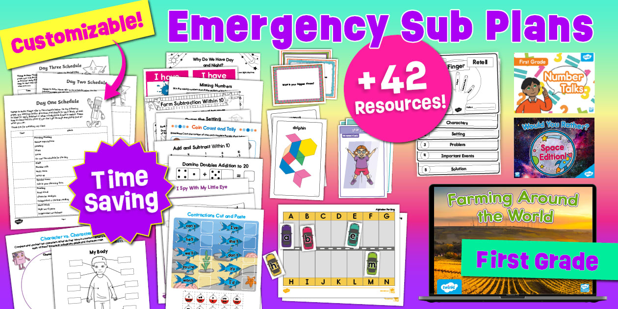 Emergency Sub Plans First Grade | Classroom | Twinkl USA