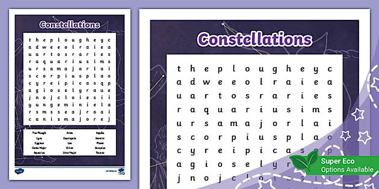 Constellations Word Search (teacher made) - Twinkl