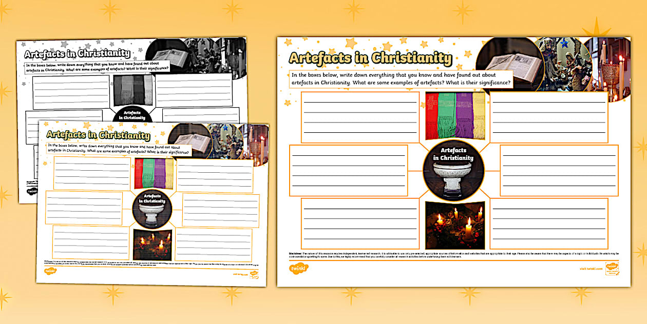 Artefacts in Christianity Mind Map (teacher made) - Twinkl