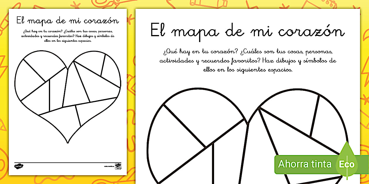 Ficha de actividad: El mapa de mi corazón - San Valentín