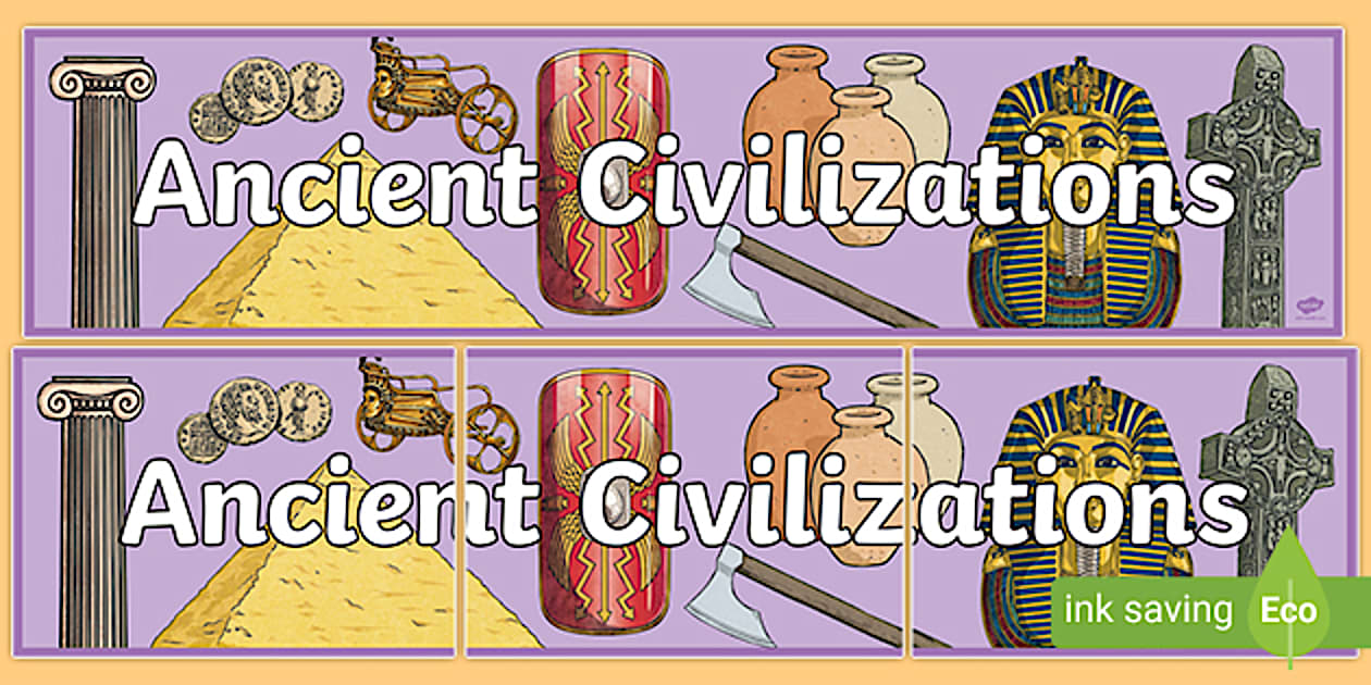 Cursive Ancient Civilizations Display Banner - Twinkl