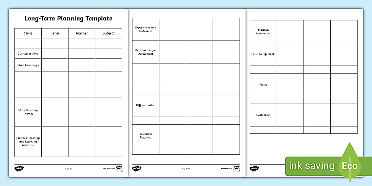 Long-Term Planning Template (teacher made) - Twinkl