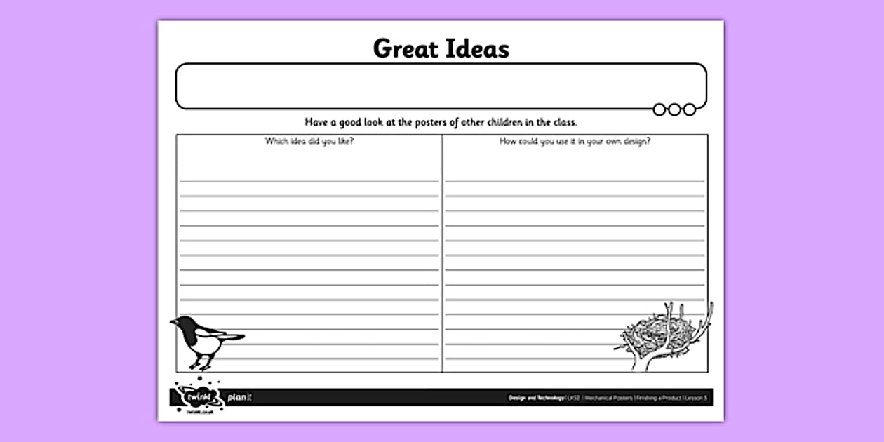 Great Ideas Worksheet / Worksheet (teacher made) - Twinkl