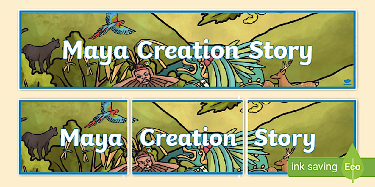 Cursive Maya Civilisation Creation Story Display Banner
