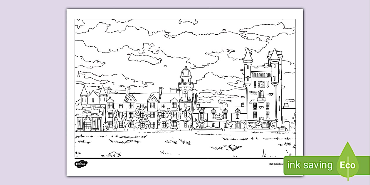 Balmoral Castle Colouring sheet,balmoral,queen - Twinkl