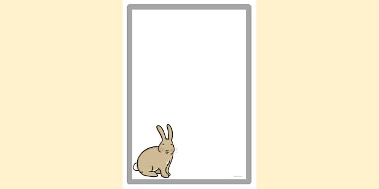 Simple Blank Hopping Bunny Border | Page Borders | Twinkl