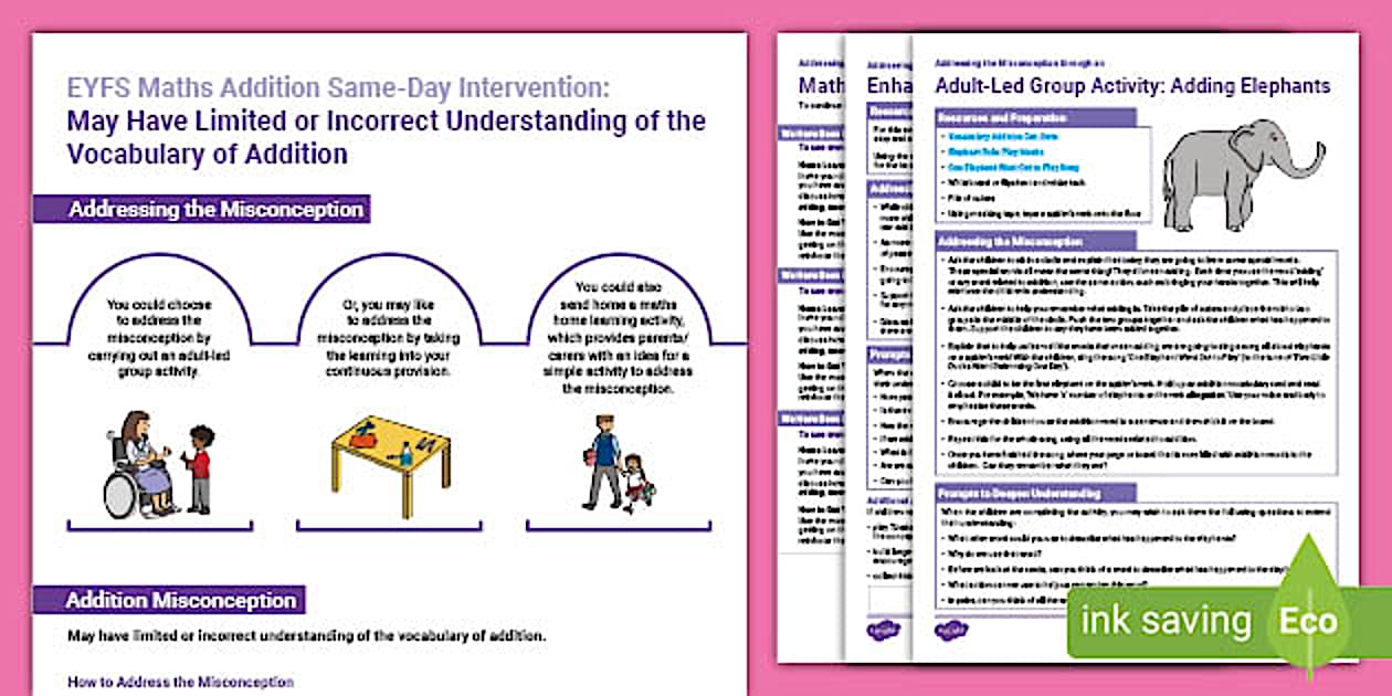 👉 EYFS Maths Addition Same-Day Intervention Plan: May Have Limited ...