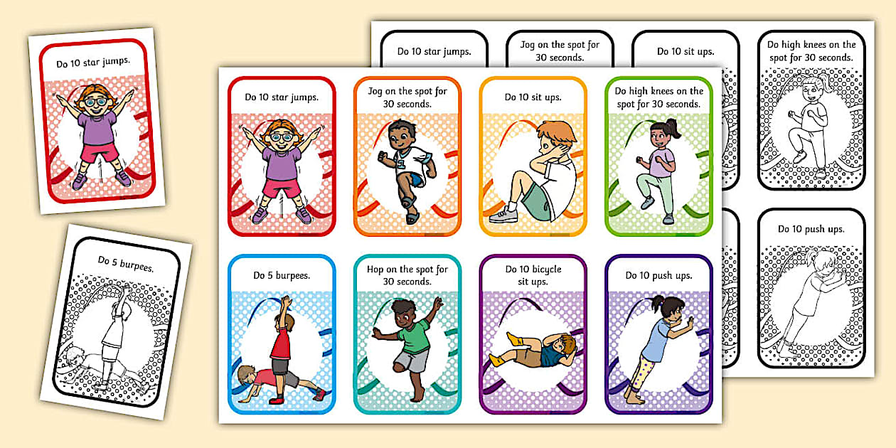PE Activity Flash Cards (teacher made) - Twinkl