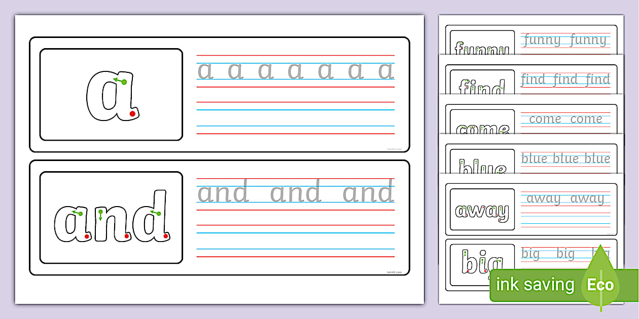 Pre-K Dolch Word List (Traceable) (Hecho por educadores)