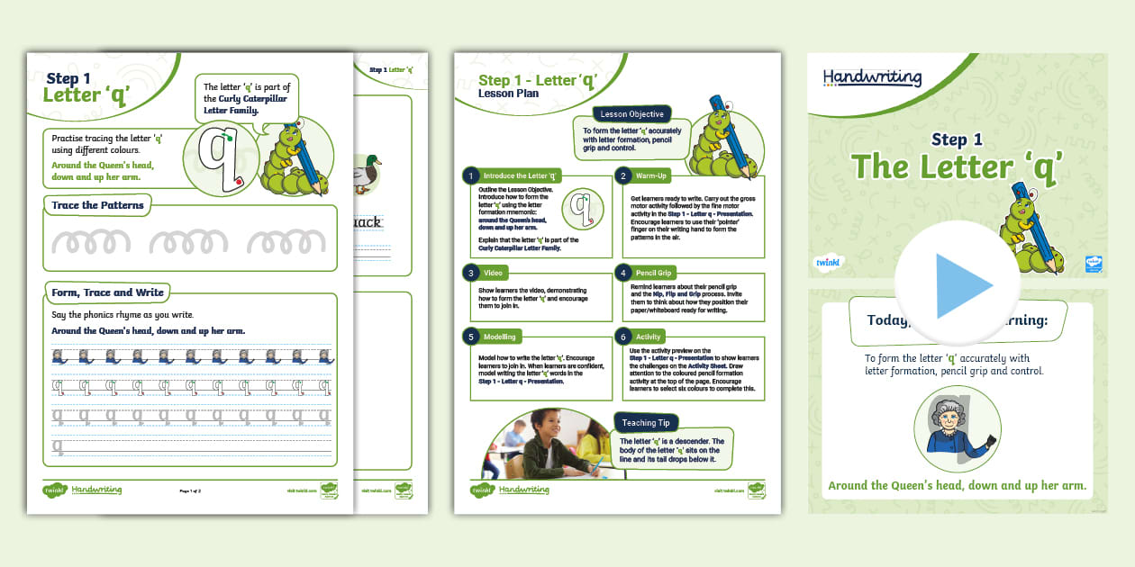Twinkl Handwriting Scheme: Step 1 Letter 'q' Pack