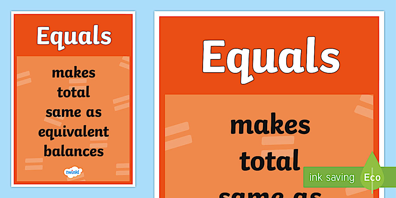 Equals Vocabulary Poster