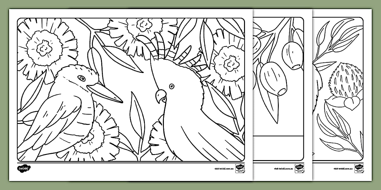 Home Among the Gum Trees | Mindfulness Colouring Australian