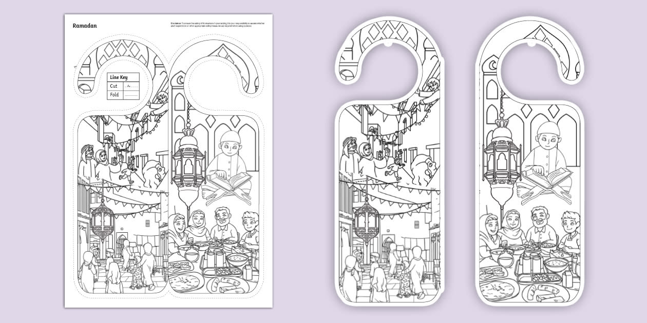 Ramadan Door Hanger Worksheet (teacher made) - Twinkl
