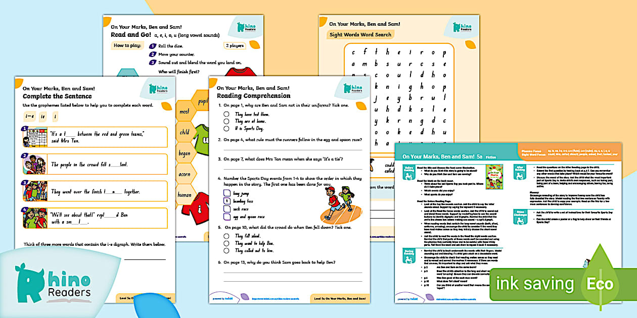 Level 5a On Your Marks, Ben and Sam! Guided Reading Pack