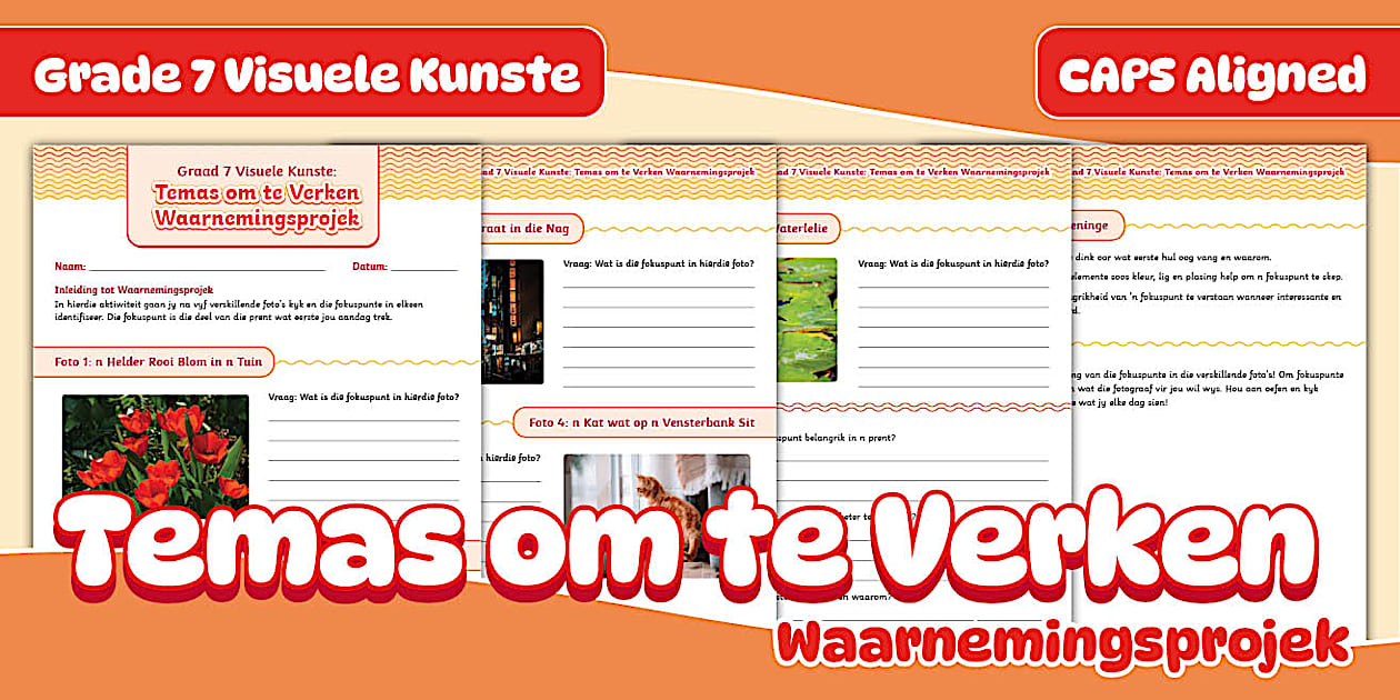 Graad 7 - Visuele Kunste - Temas om te Verken Waarnemingsprojek (KABV ...