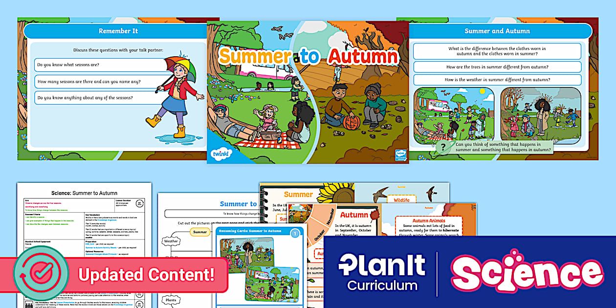 Science: Seasonal Changes Autumn and Winter: Summer to Autumn Year 1 ...