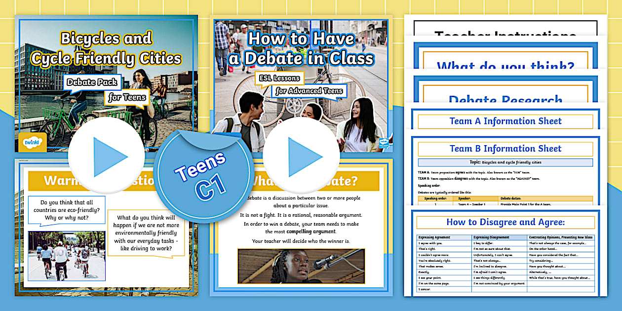 ESL Debate Pack: Bicycles and Cycle Cities [Teens, C1]