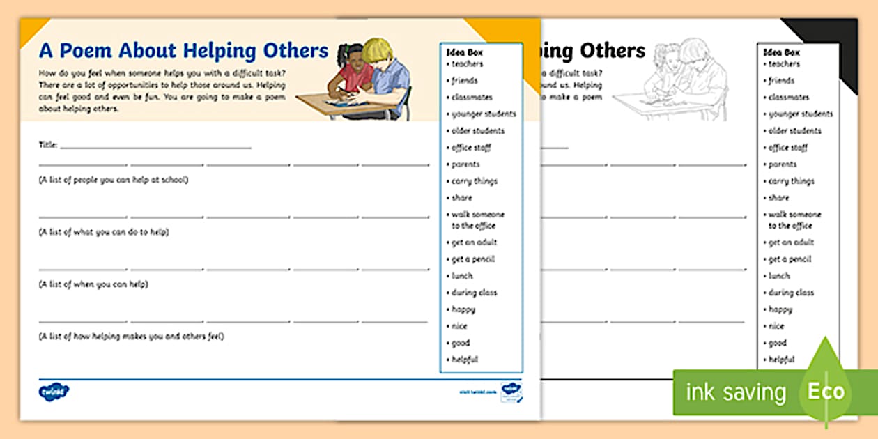 A Poem About Helping Others (teacher made) - Twinkl
