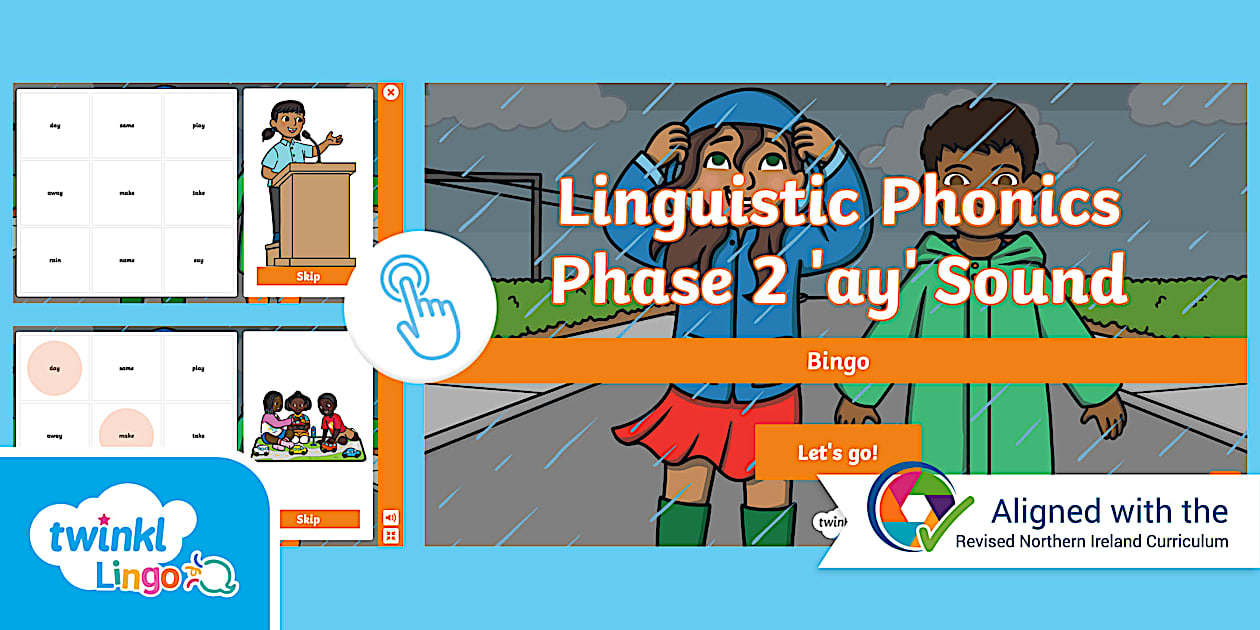 Linguistic Phonics Phase 2 'ay' Sound Bingo Game - Twinkl
