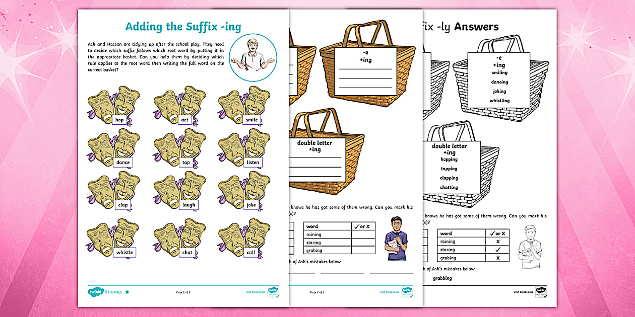 KS2 Adding -ing Worksheet (teacher made) - Twinkl
