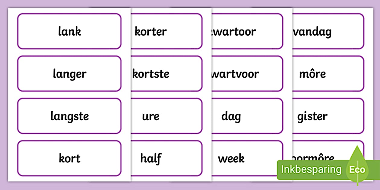 STOMPI - Tyd Woordkaarte (teacher made) - Twinkl