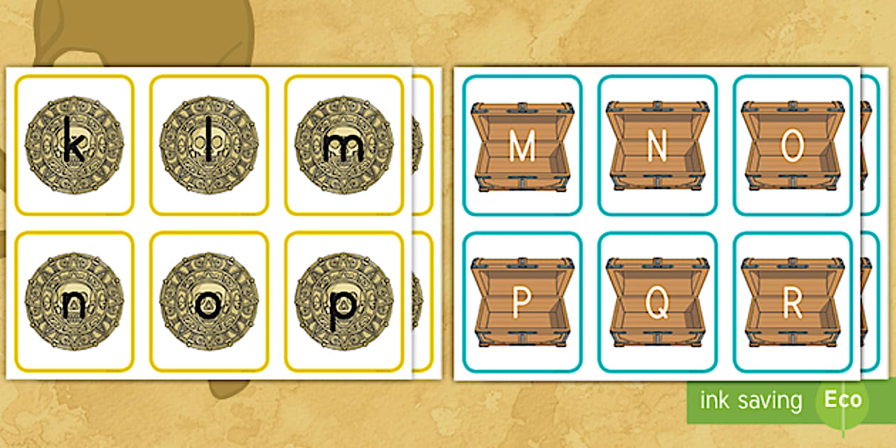 Pirate Treasure Chest Alphabet Matching Cards (teacher made)