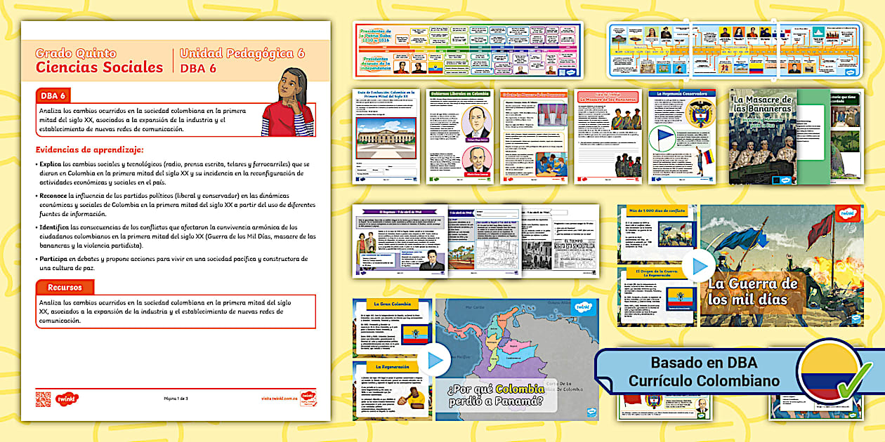 Actividades Ciencias Sociales Grado Quinto Colombia - Twinkl