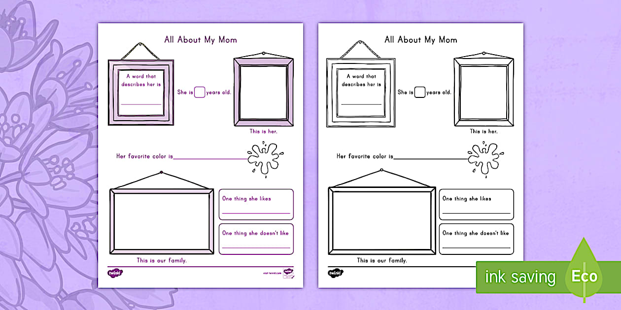 All About My Mom Printable | Mother's Day | Twinkl USA