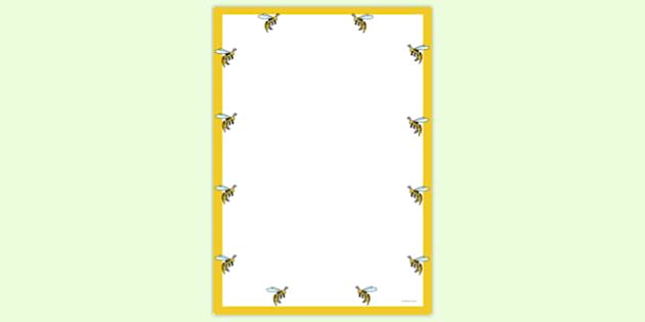 Wasp Page Border | Simple Blank Page Border | Twinkl