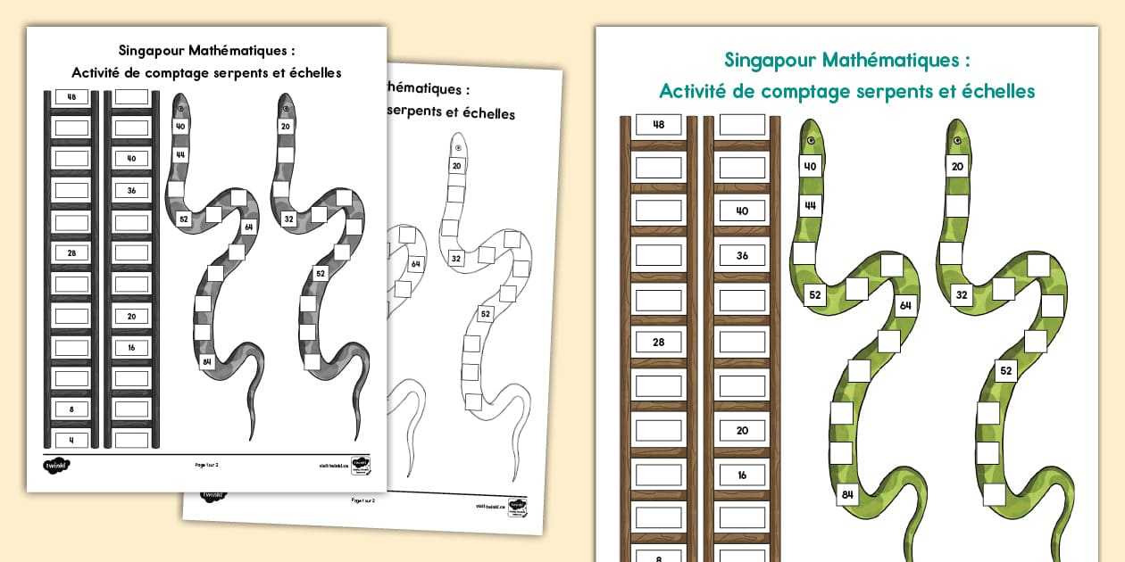 Singapour Mathématiques : Abstraite. Activité de comptage serpents et ...