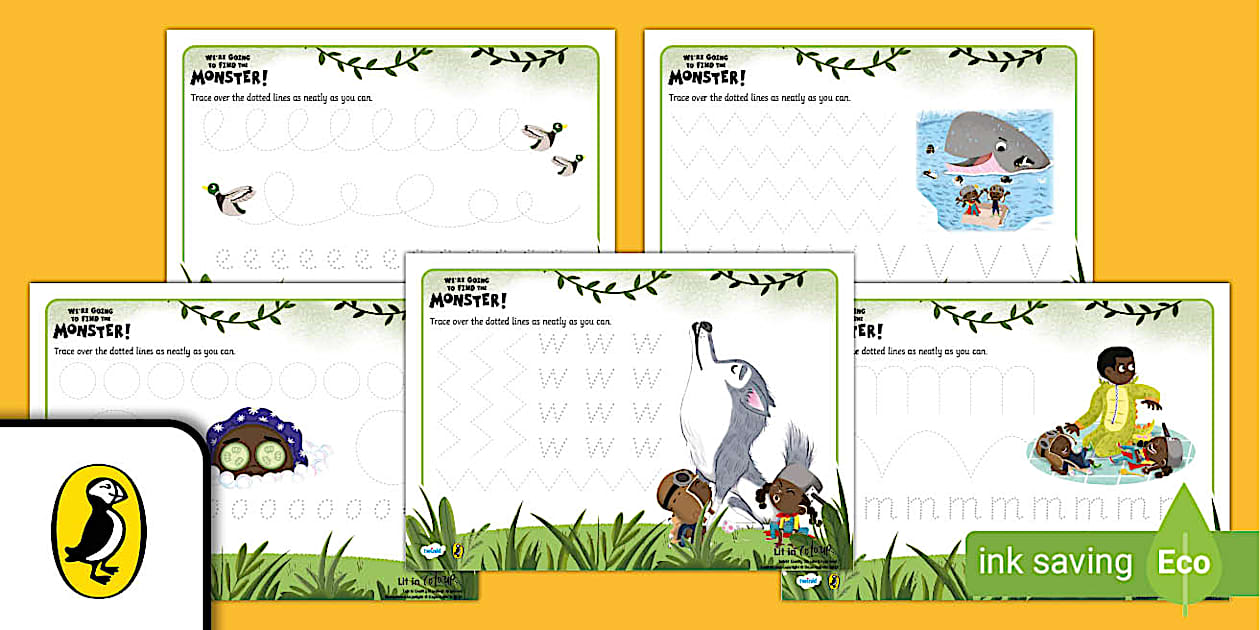 FREE! - We're Going to Find the Monster Pencil Control Activity