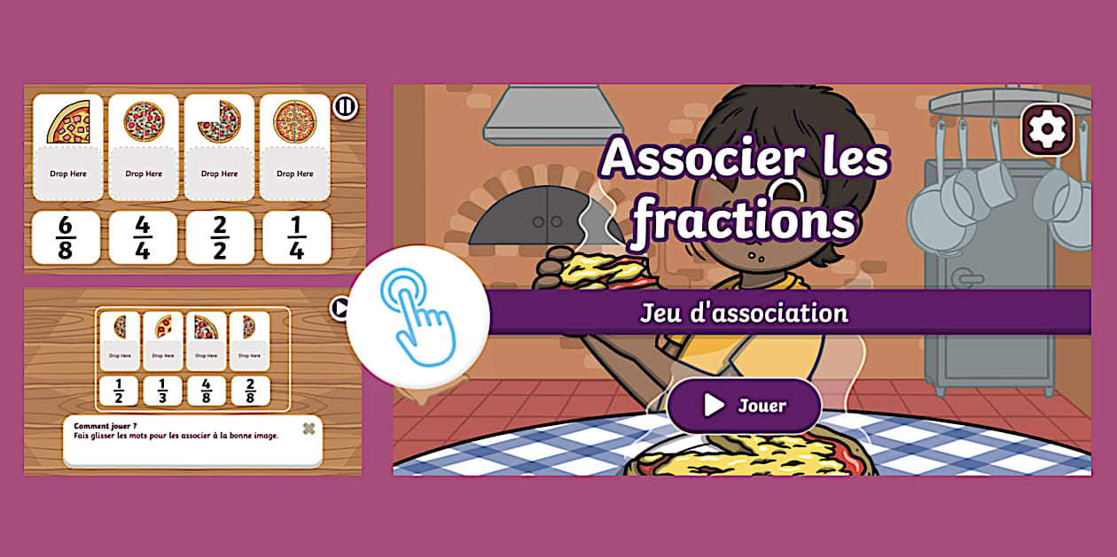 Jeu interactif : Associer les fractions
