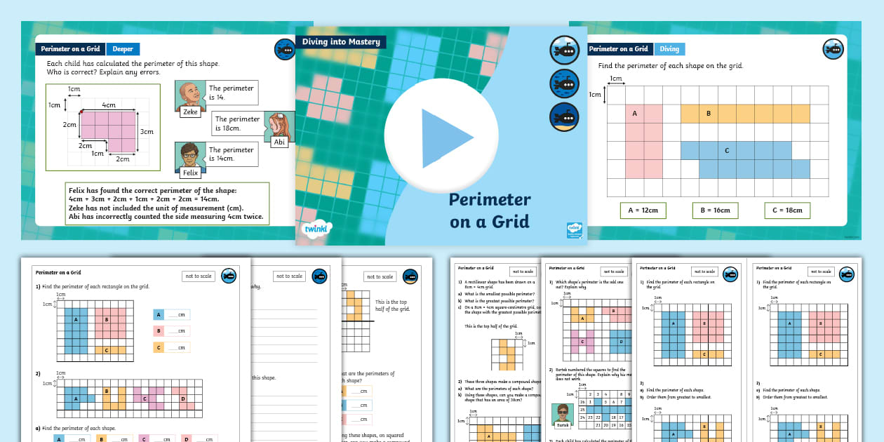 👉 DiM: Step 3 Perimeter on a Grid Teaching Year 4 Pack | Maths