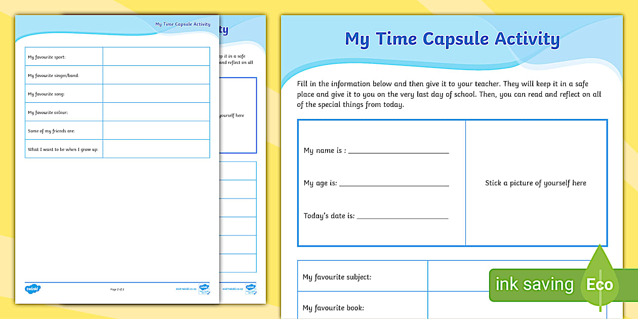 NZ Back to School Time Capsule (teacher made) - Twinkl