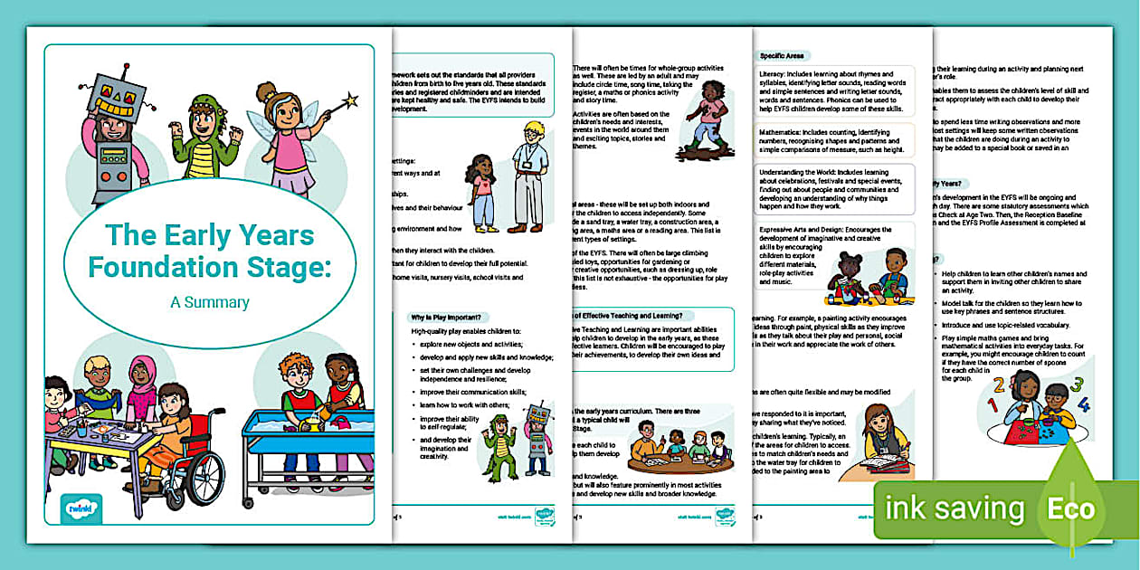 The Early Years Foundation Stage - A Summary (teacher made)