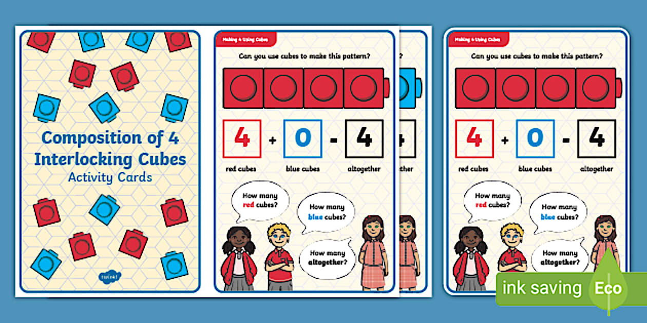 👉 Composition of 4 Interlocking Cubes Activity Cards