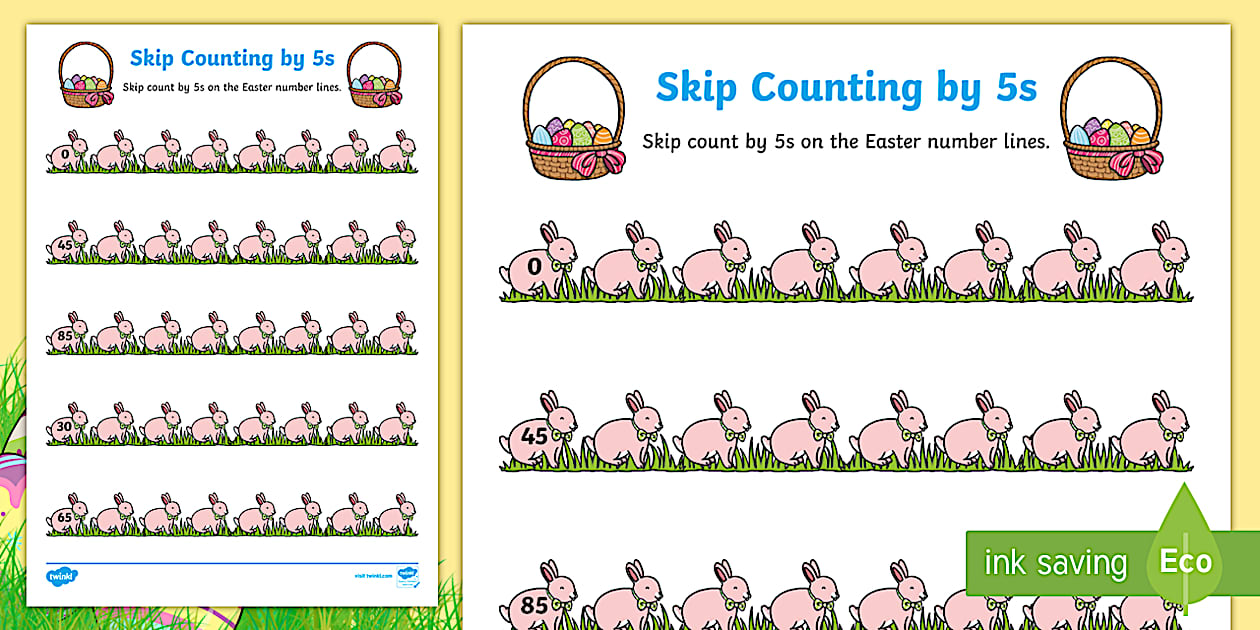 Editable Easter Skip Counting in 5s Worksheet - Twinkl