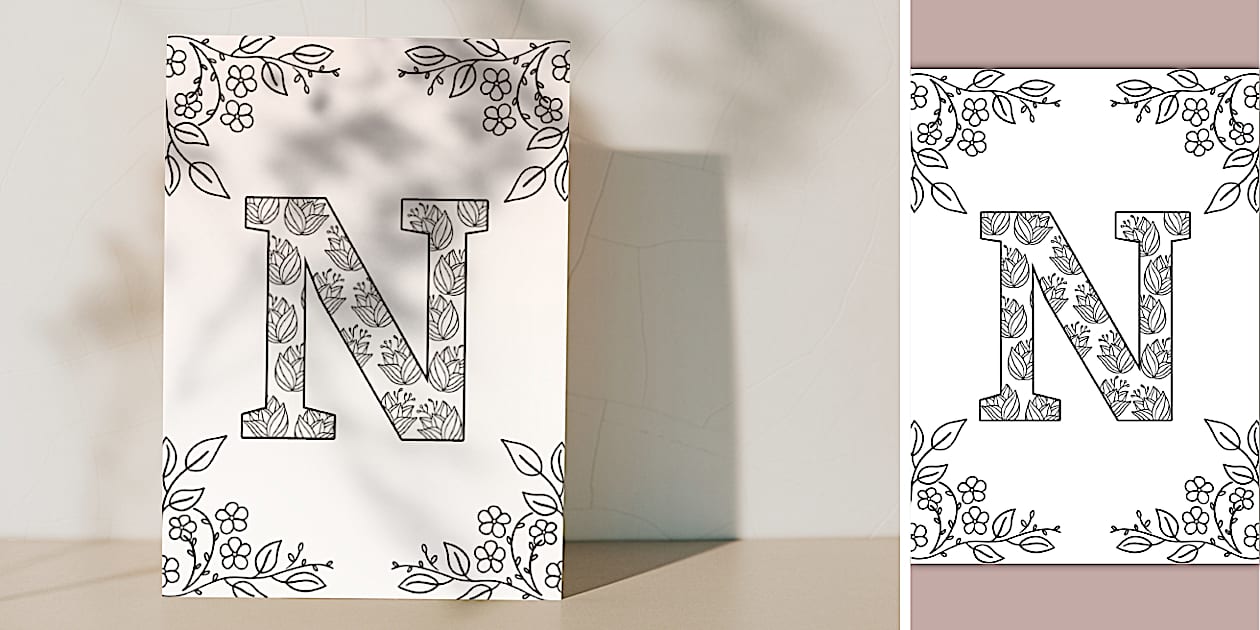 Letter N Mindfulness Colouring Card | Twinkl Party - Twinkl
