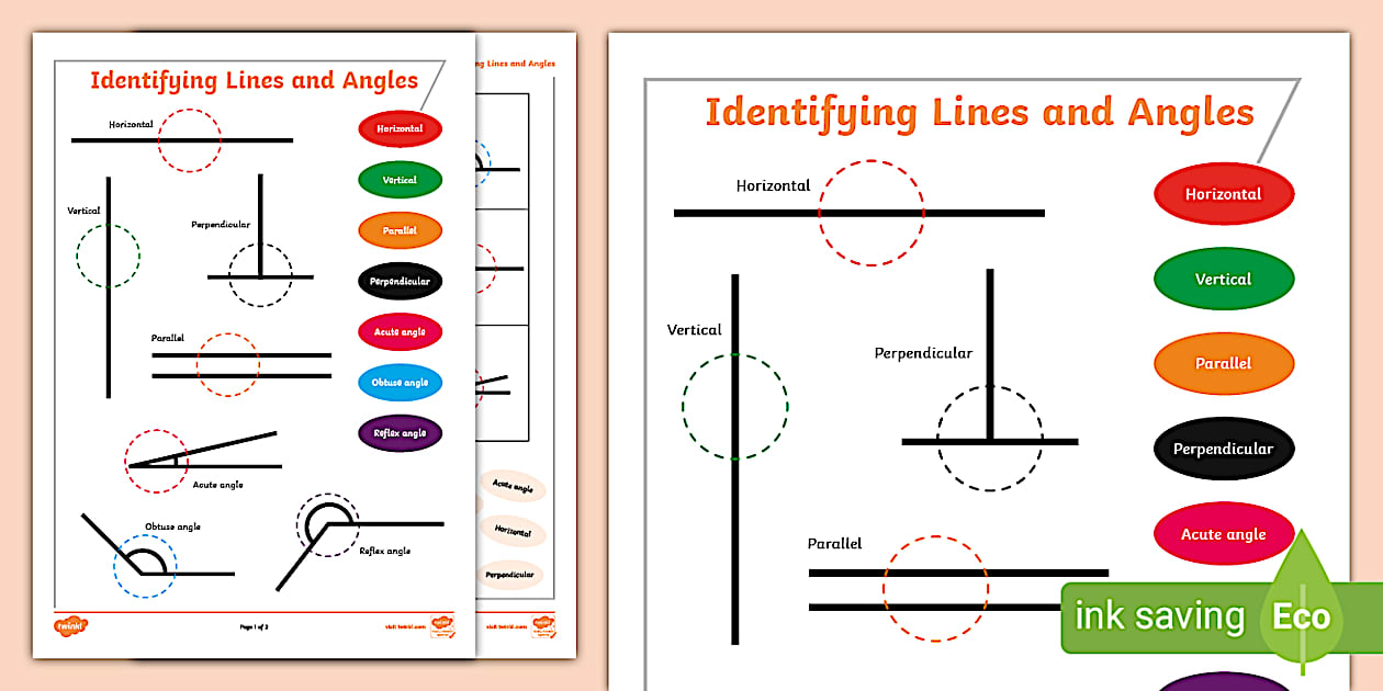 Identifying Lines and Angles Activity Sheet (Teacher-Made)