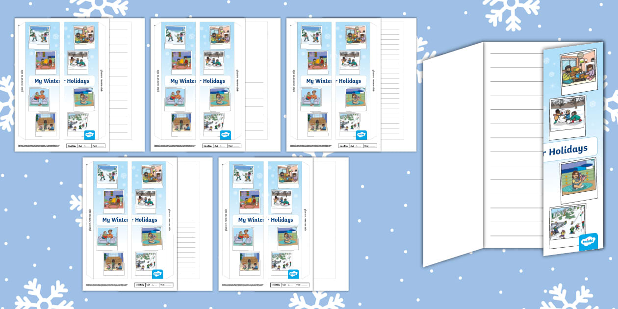 My Winter Holidays Folding Writing Template