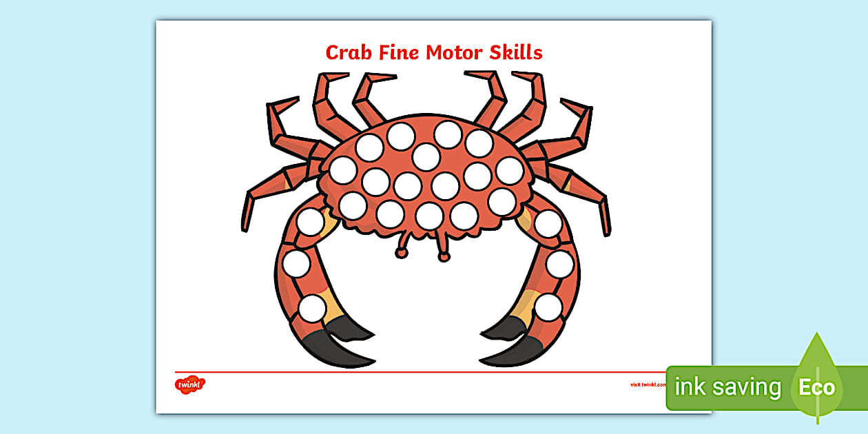 Crab Button Placing Fine Motor Skills Activity - Twinkl