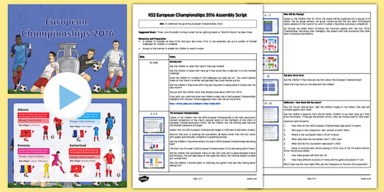 Black and White European Championships 2016 Assembly Pack (Euro 2016)