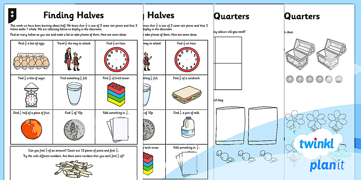 PlanIt Maths Y1 Fractions Home Learning Activity Pack