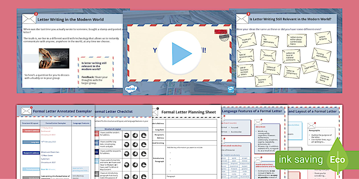 Letter template for a Formal Writing Lesson Plan | Twinkl