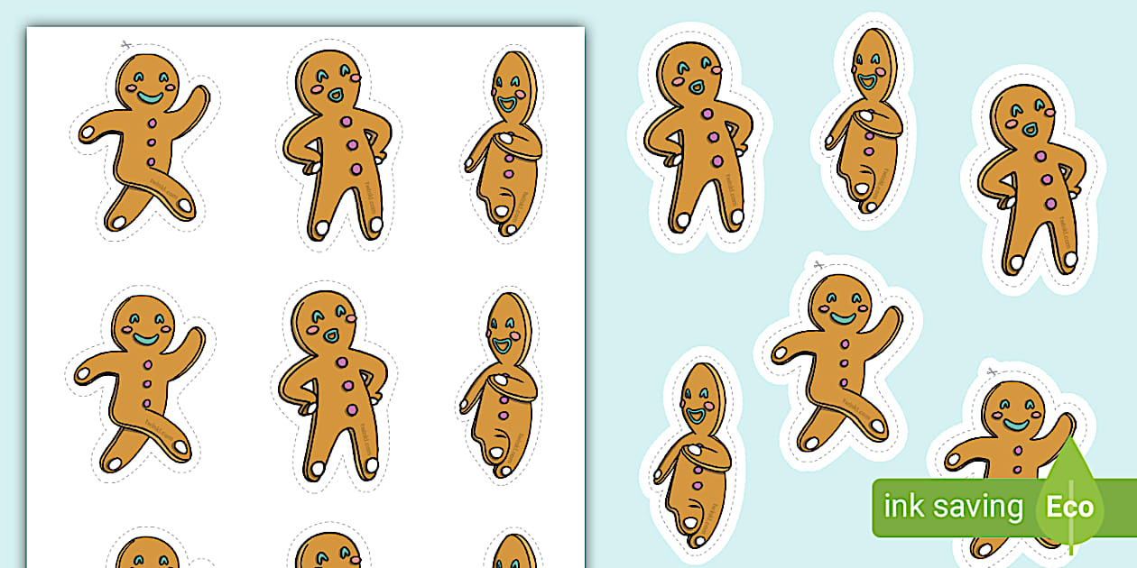 The Gingerbread Man Small Cut-Outs (teacher made) - Twinkl
