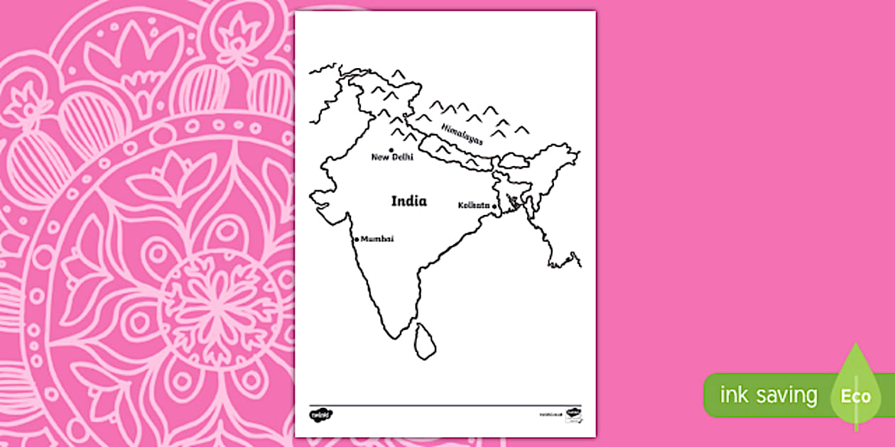 India Map Colouring Activity (teacher made) - Twinkl