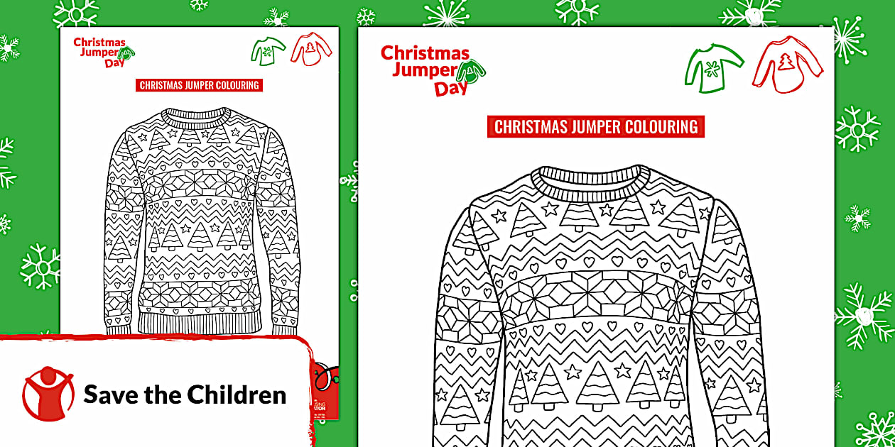 FREE! - Save the Children's Christmas Jumper Day Colouring Page