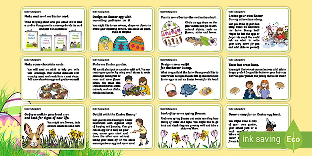 Editable Easter Challenge Cards (teacher made) - Twinkl