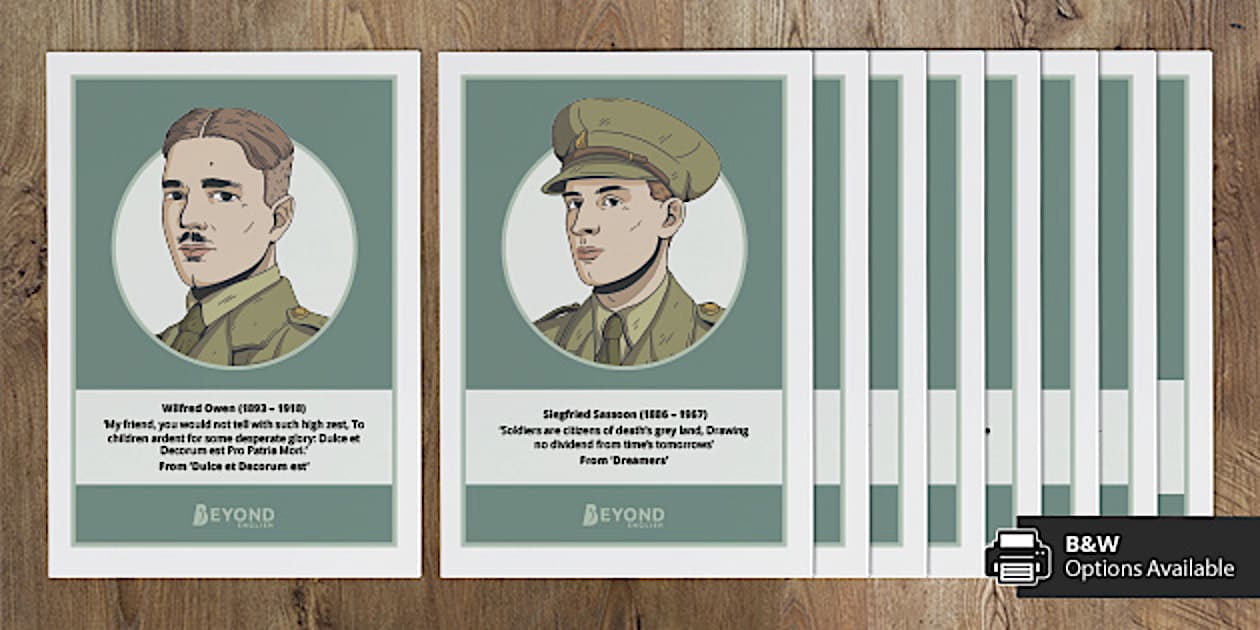 GCSE Poets of the First World War Display Posters - Twinkl